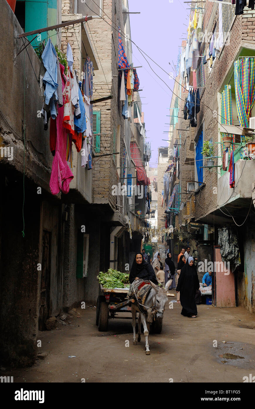 Une rue étroite à Boulaq Dakrour, l'une des plus grandes zones ...