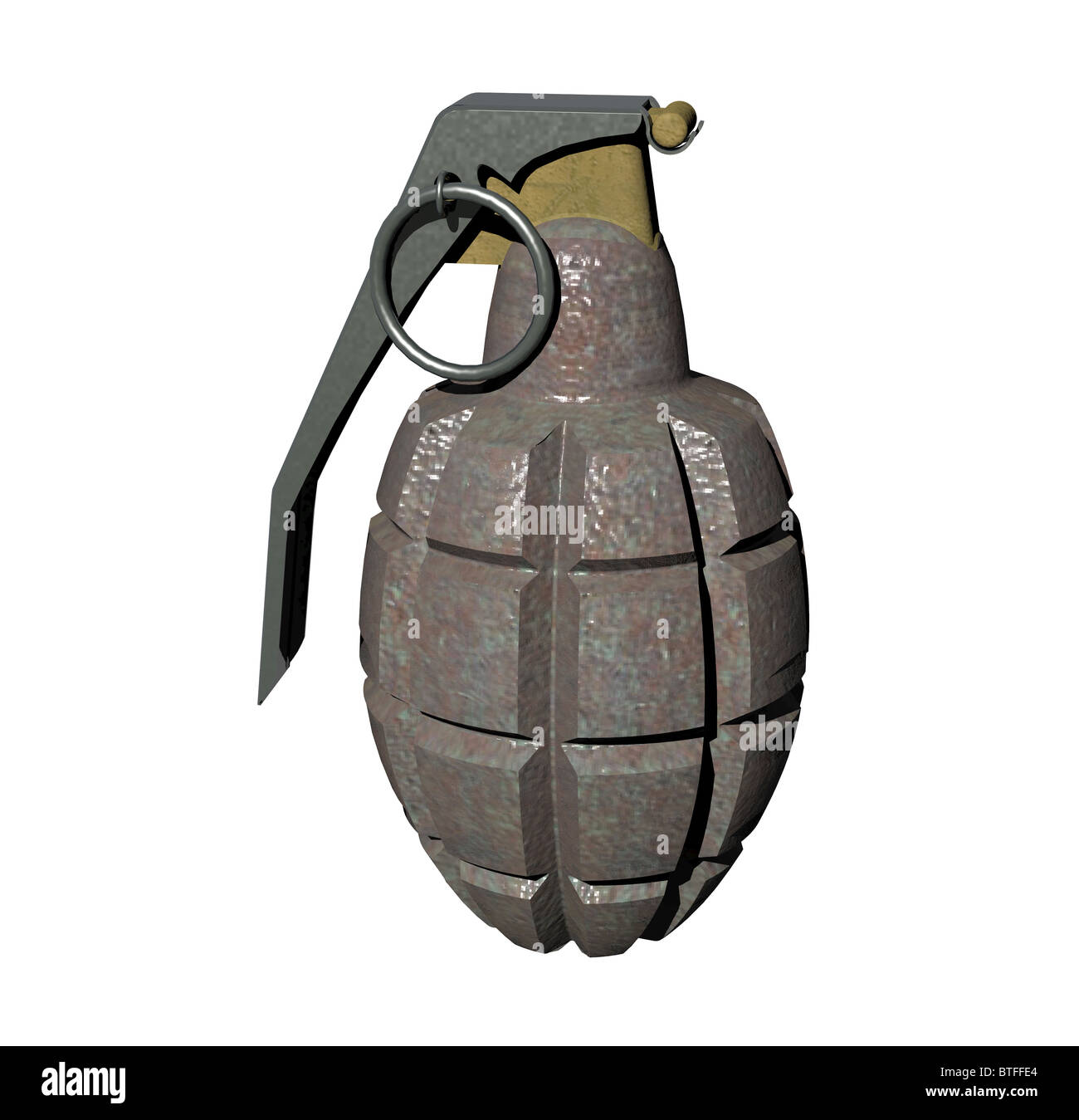 3D render of fragmentation grenade MK2 isolé sur fond blanc Photo Stock ...