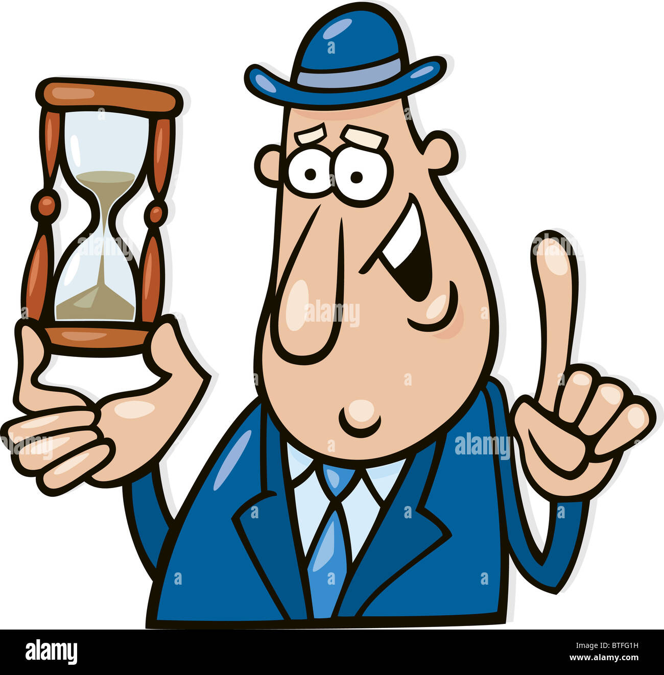Cartoon illustration de l'homme avec clepsydre Photo Stock - Alamy