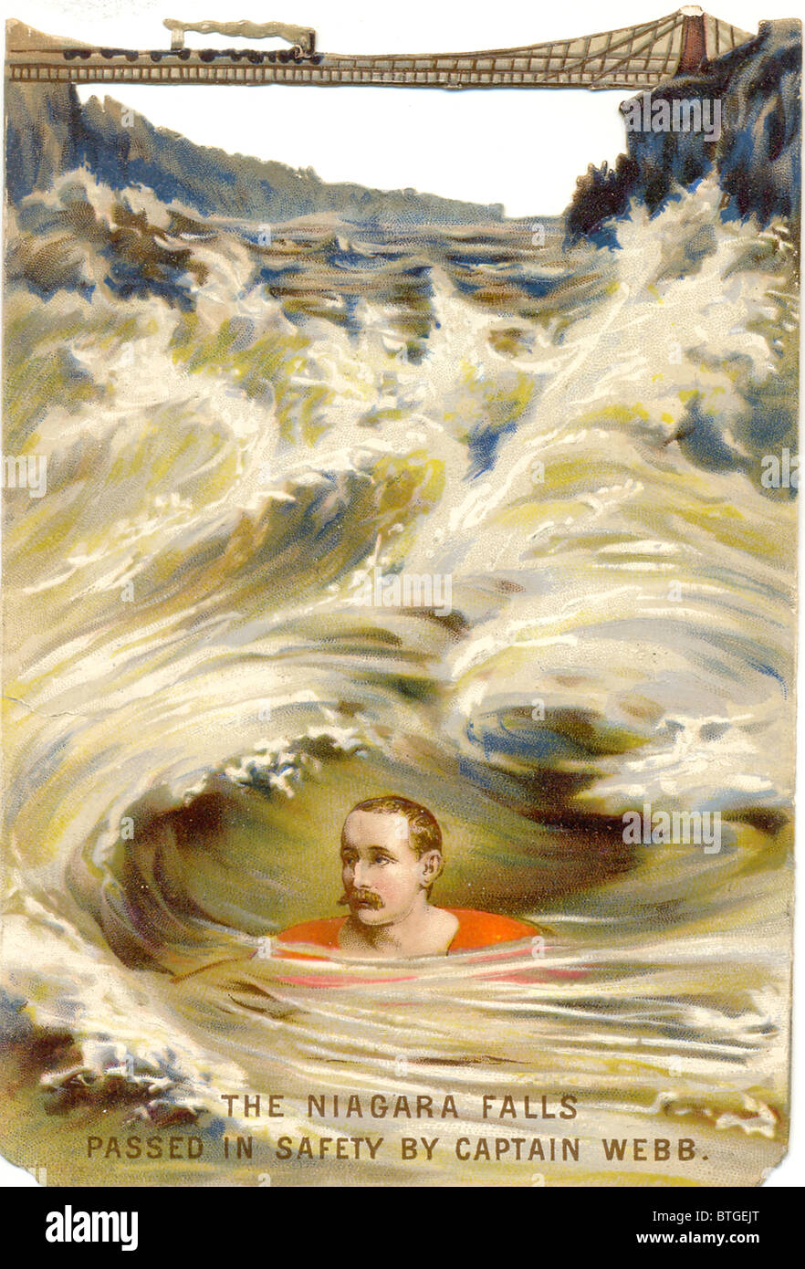 Rebuts de découpe le Capitaine Matthew Webb natation les rapides à ...