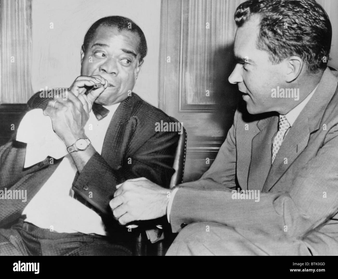 Louis Armstrong (1901-1971), porte-parole de l'avertisseur sonore en ...