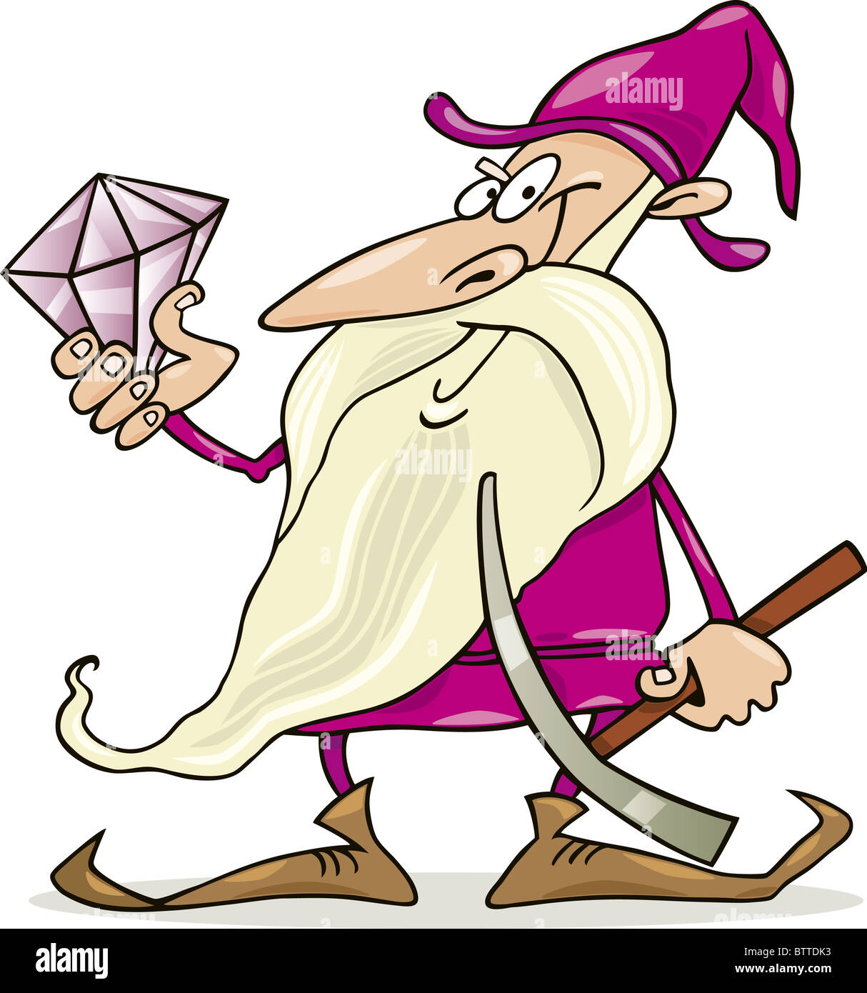 Cartoon illustration de nain avec diamond Photo Stock - Alamy