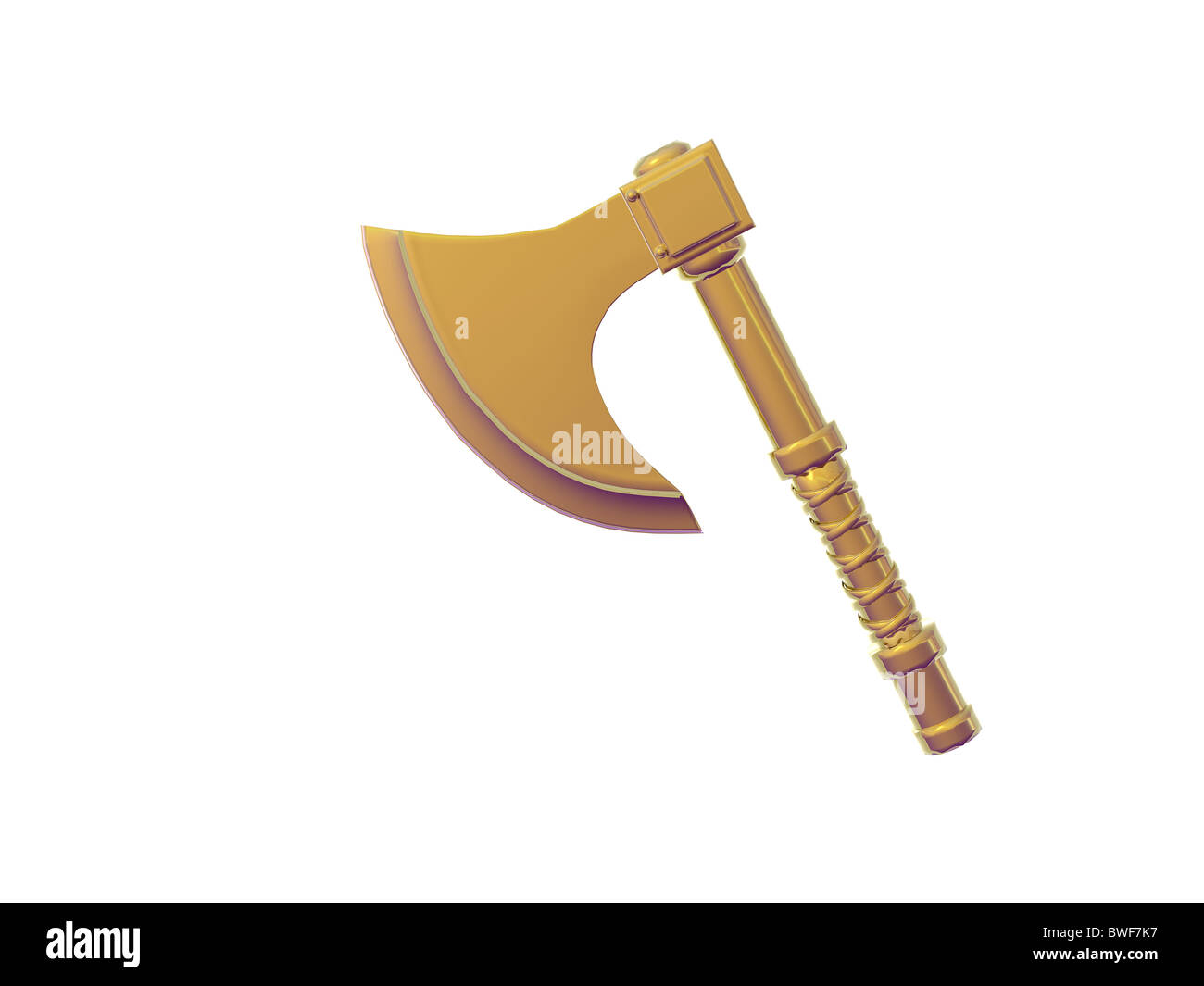 Illustration 3D d'une hache d'or Photo Stock - Alamy