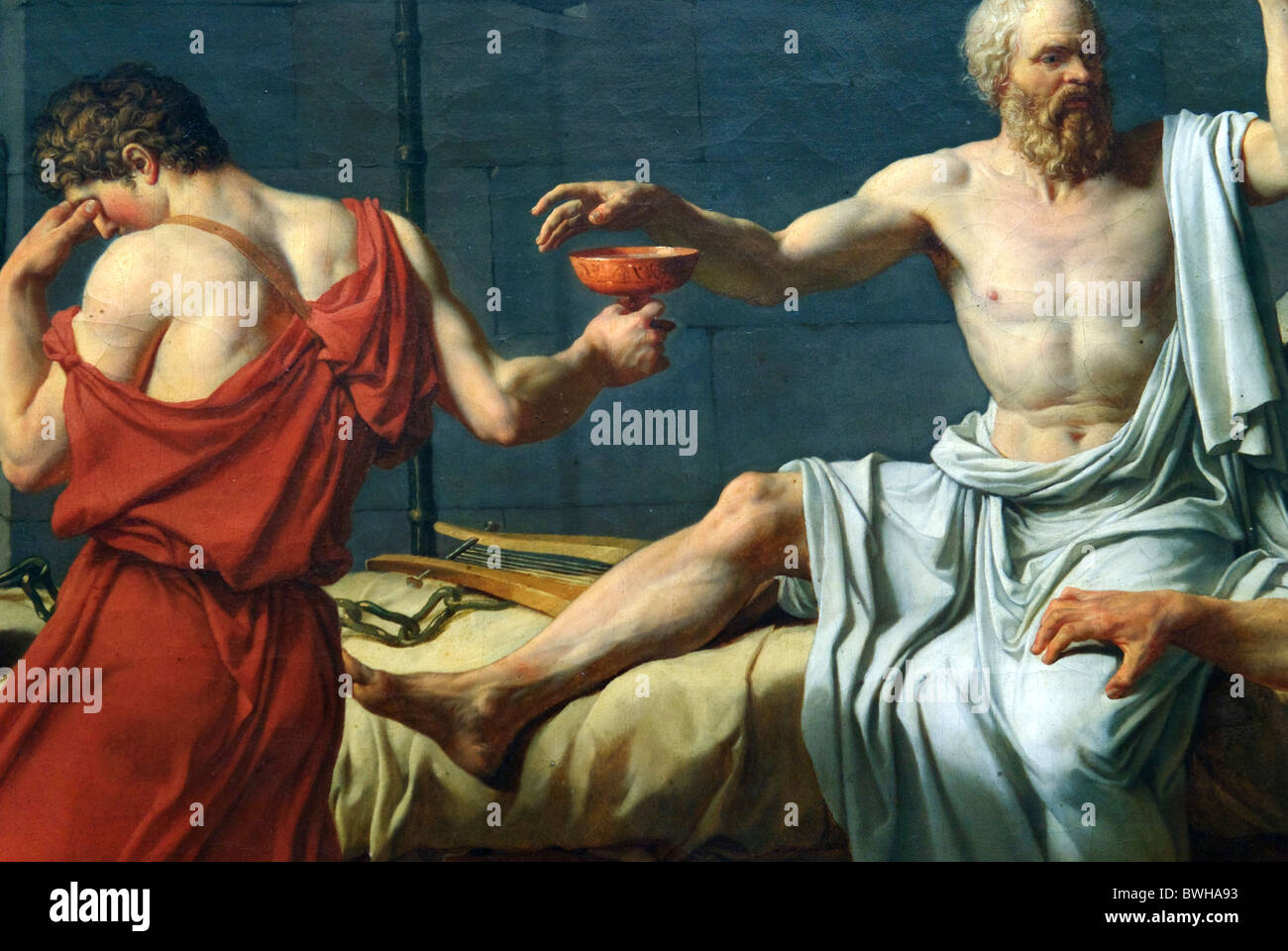 Détail : La mort de Socrate, 1787, par Jacques-Louis David Photo Stock ...