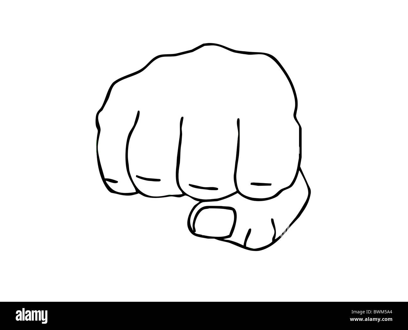 Dessin vectoriel du poing sur fond blanc Photo Stock - Alamy