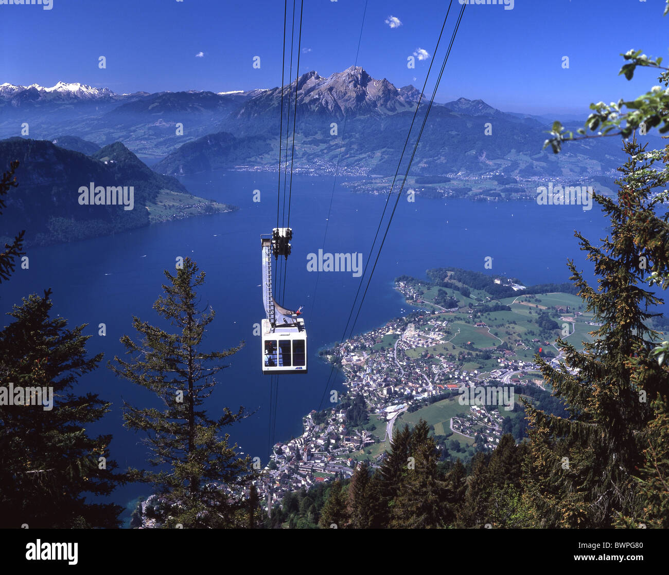 Suisse Europe-Weggis-Rigi Kaltbad Télécabine Téléphérique Tramway Lake ...