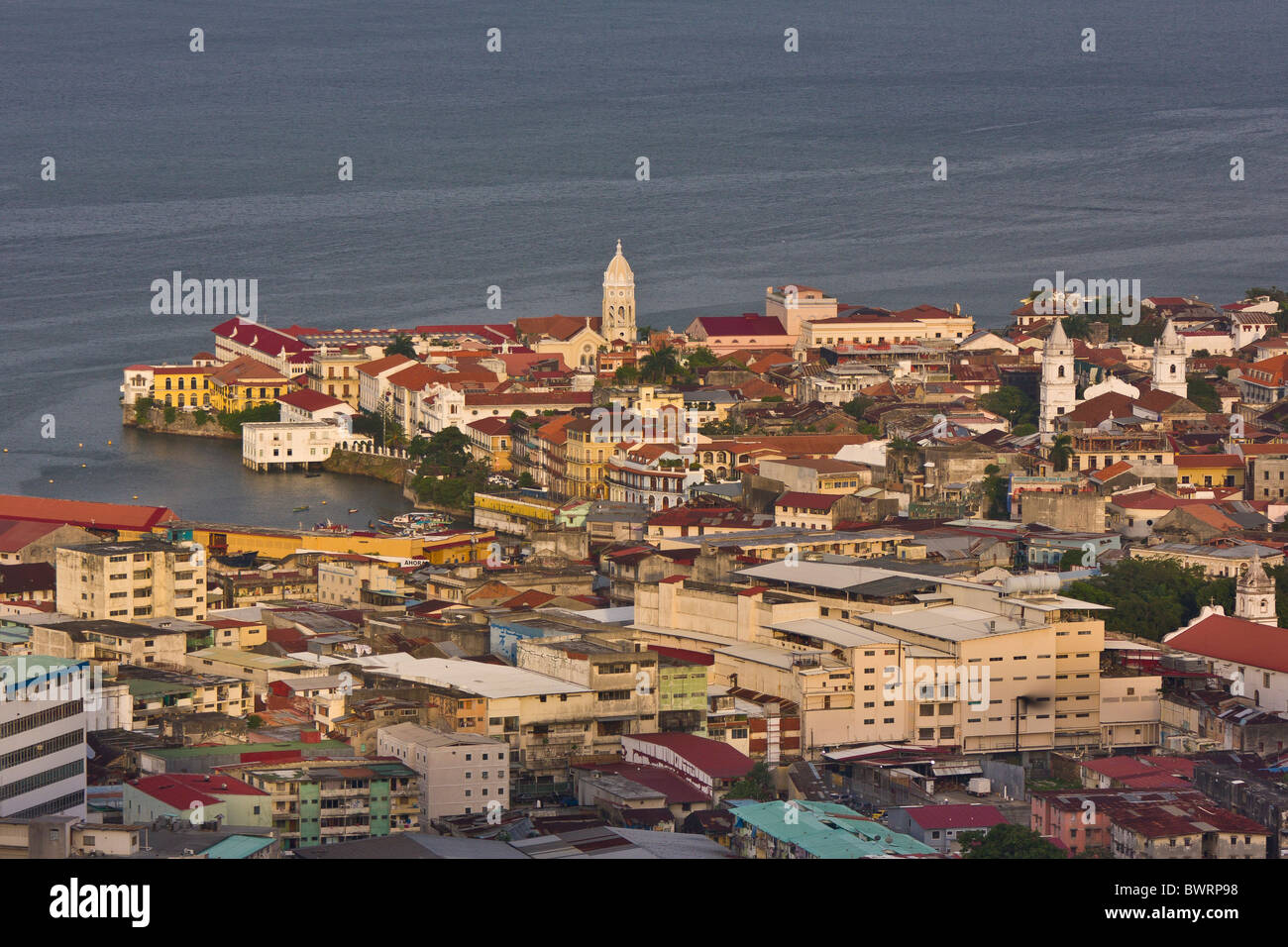 La ville de Panama, Panama - vue aérienne de Casco Viejo, centre-ville ...