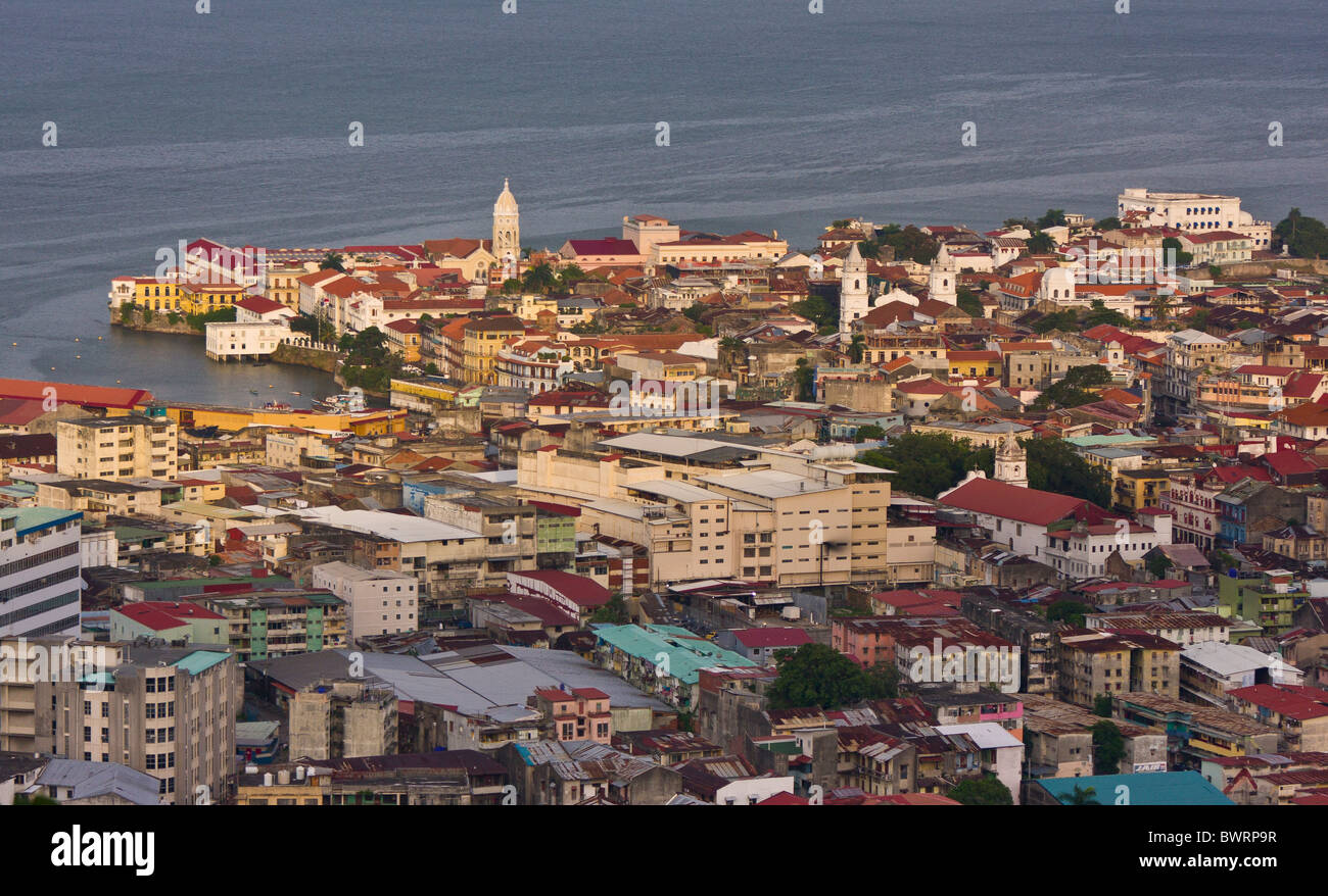 La ville de Panama, Panama - vue aérienne de Casco Viejo, centre-ville ...