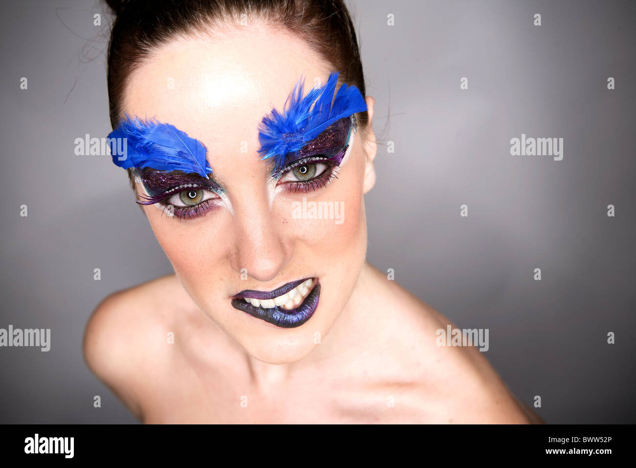 Using angles extreme makeup and facial expressions fresh Banque de ...