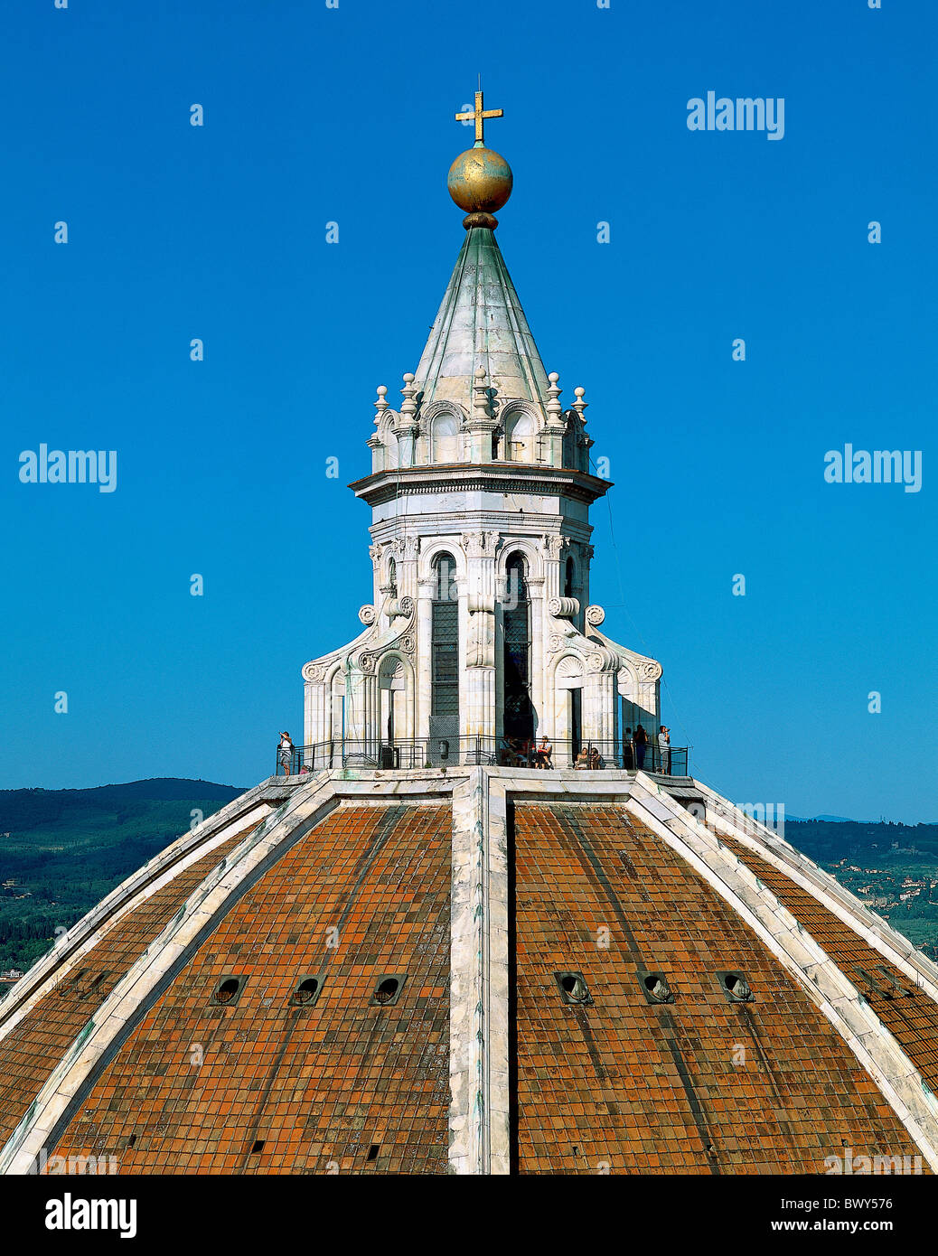 Détail de l'architecture du dôme de la cathédrale du Dôme de Florence ...