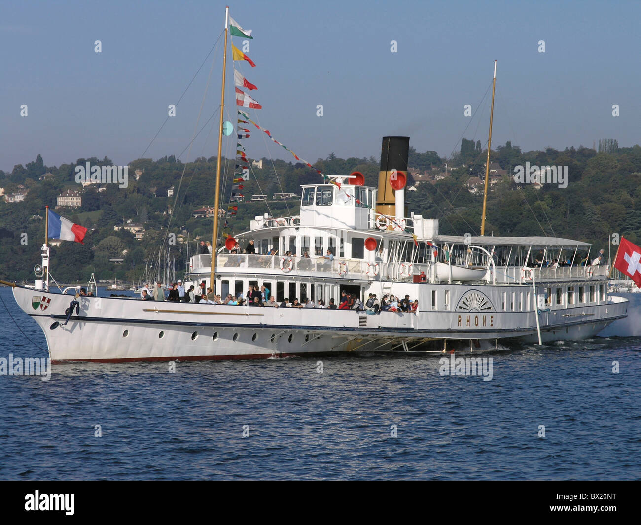 Lac Lac de Genève nostalgie à aubes bateau à vapeur du Rhône pelle à ...