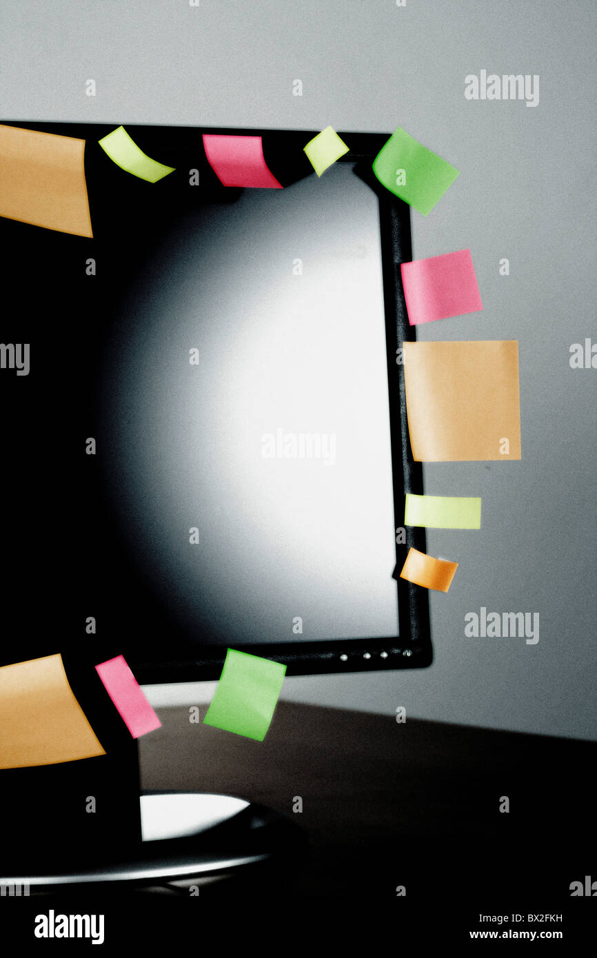 Computer Post It Notes Banque d'image et photos - Alamy