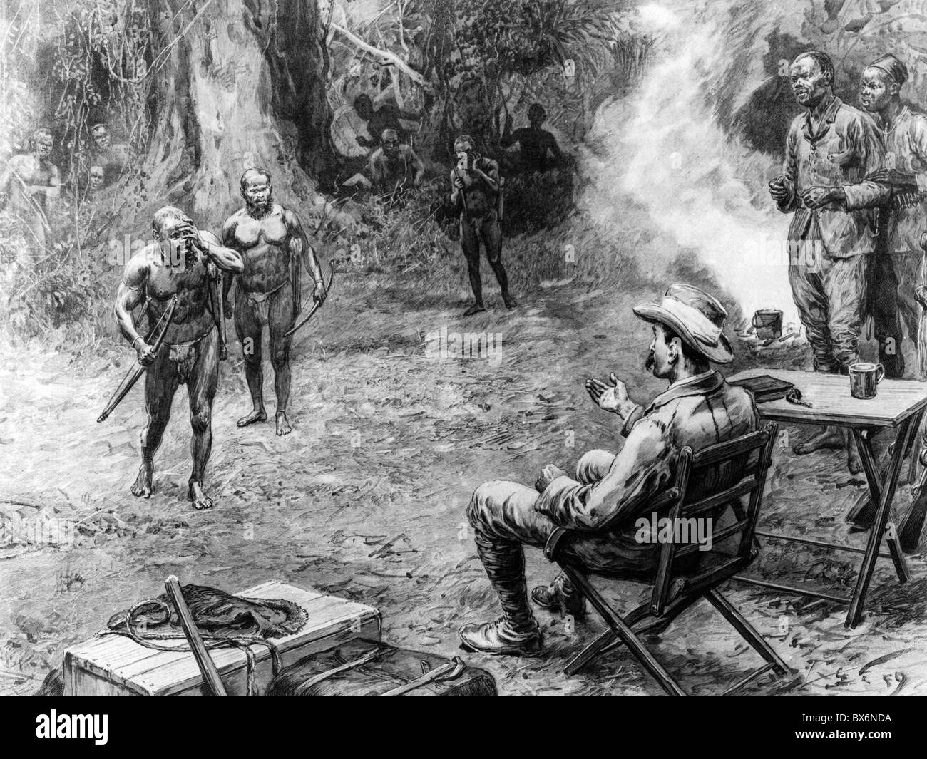 Explorateur afrique Banque d'images noir et blanc - Alamy