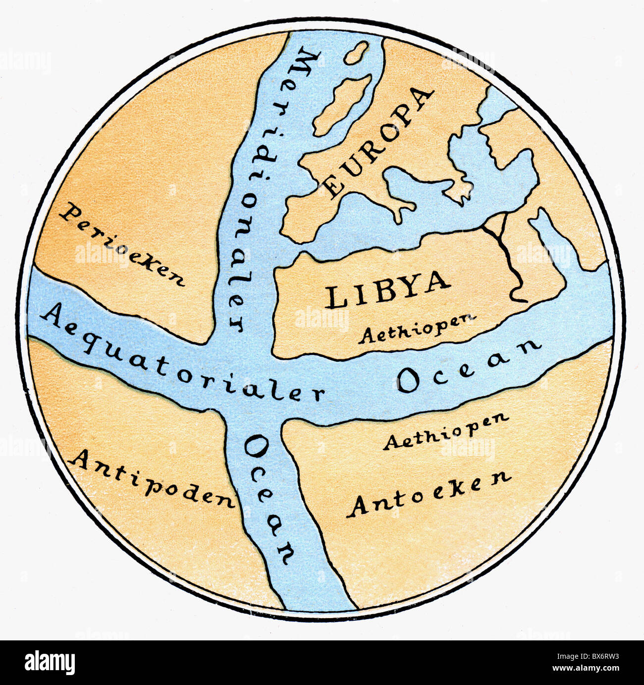 Cartographie, cartes du monde, carte après Krates de Mallos, 2e siècle ...