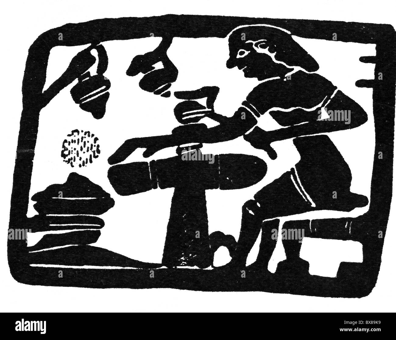 Ancien potier grec Banque d'images noir et blanc - Alamy