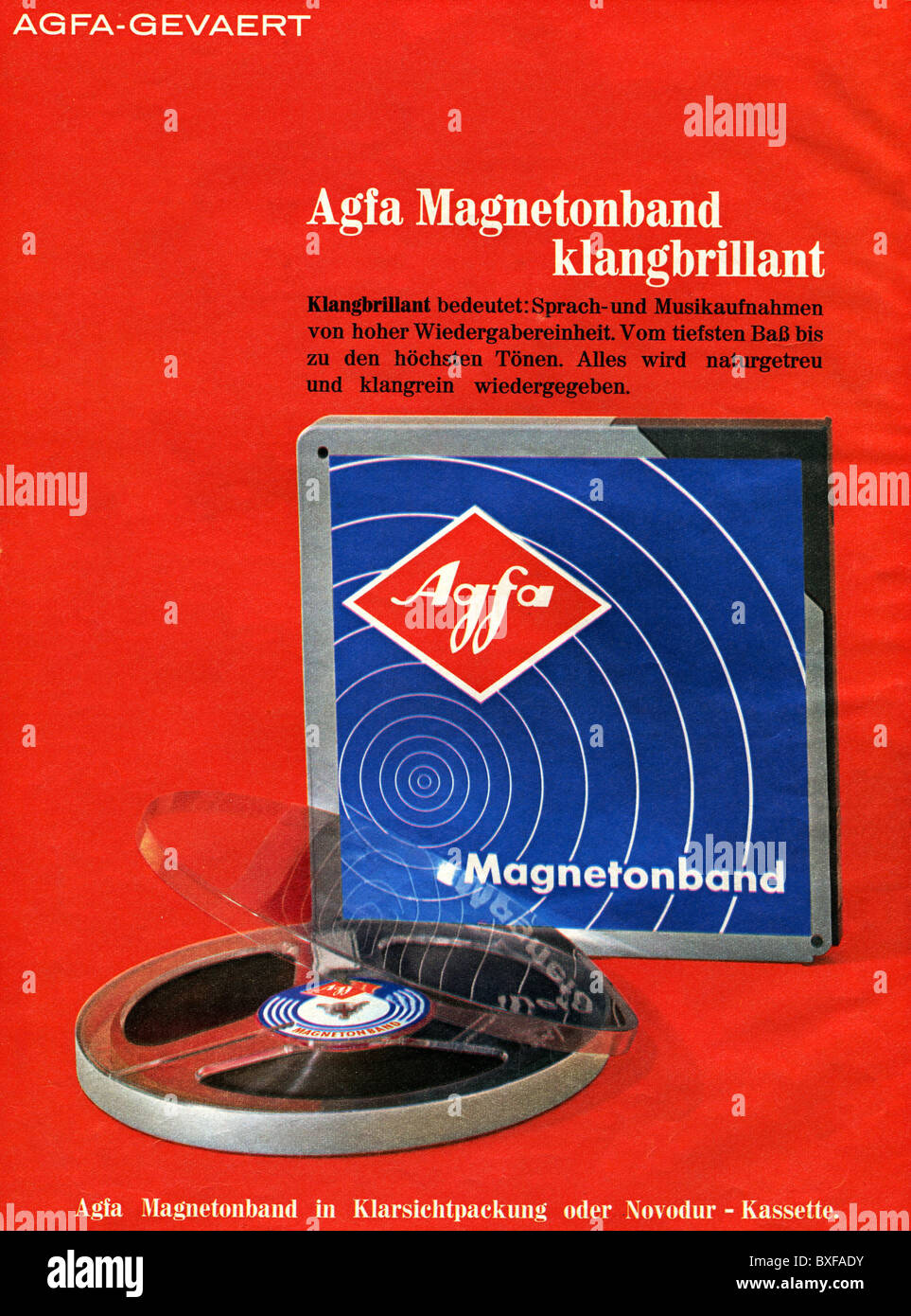 Publicité, magnétophone, publicité, publicité pour Agfa Magnetonband ...