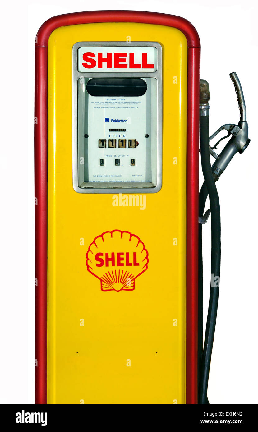 Transport / transport, station-service, pompe à essence Shell ...