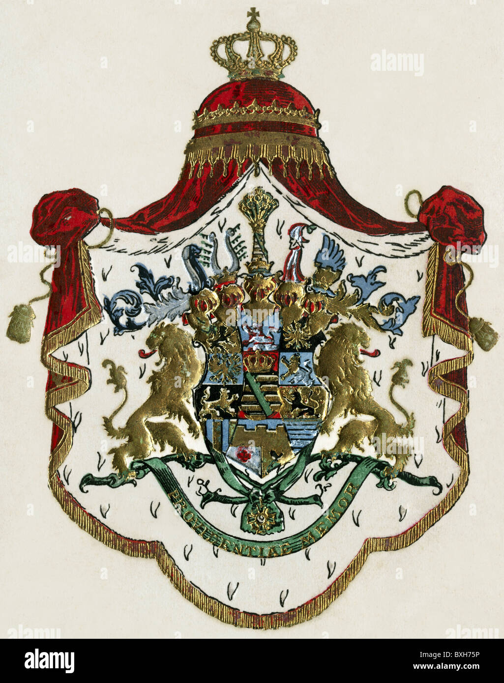 heraldry, armoiries, emblème royal du royaume de Saxe, Allemagne, 1903 ...