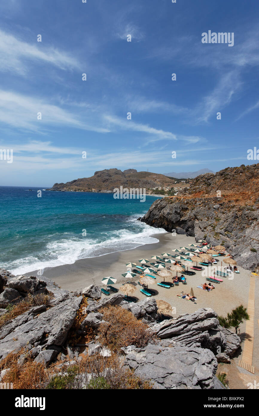Plage de baignade, Bali, Préfecture de Rethymnon, Crète, Grèce Photo ...