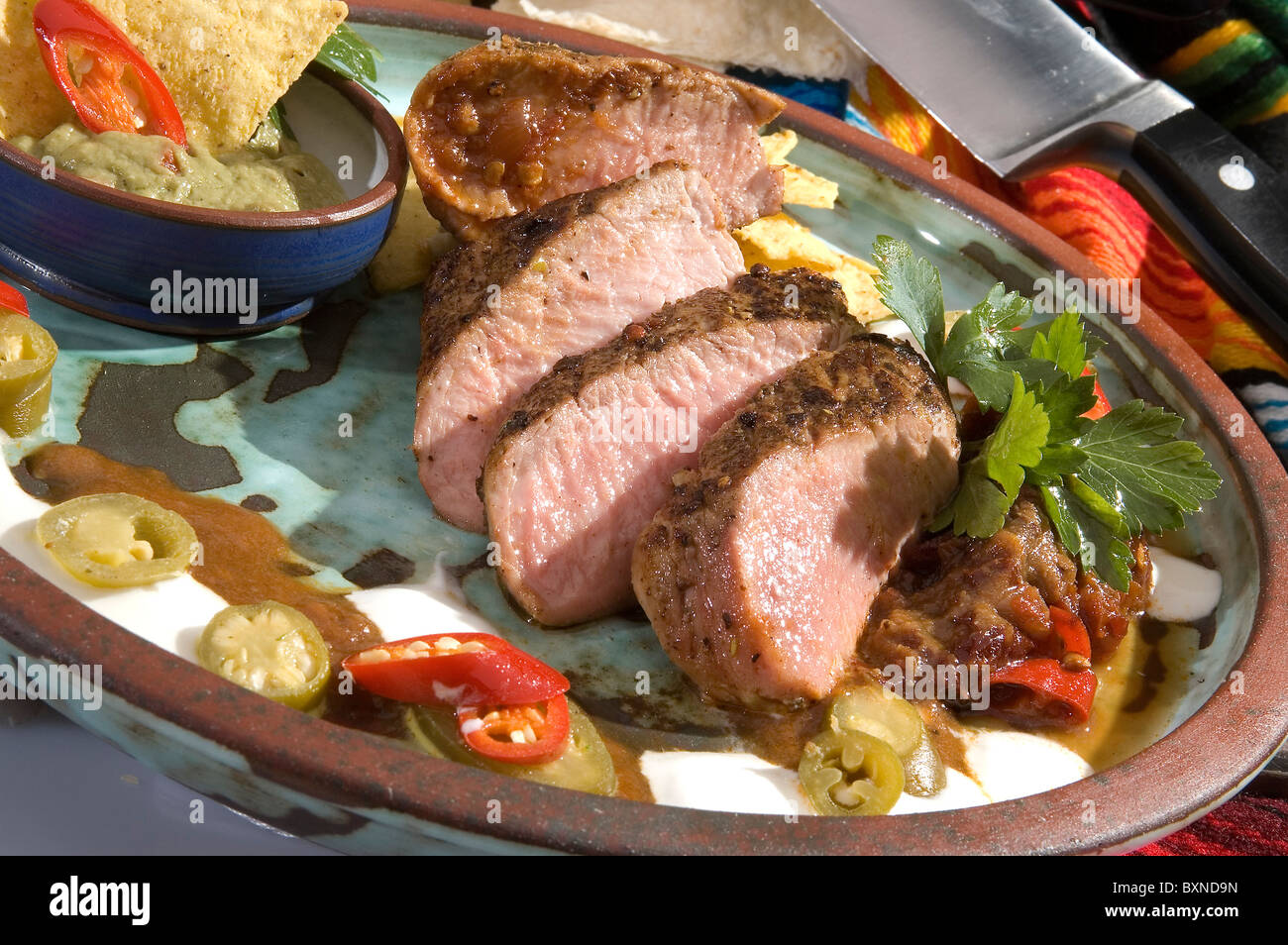 Filet de porc sauce aux champignons Banque de photographies et d’images ...