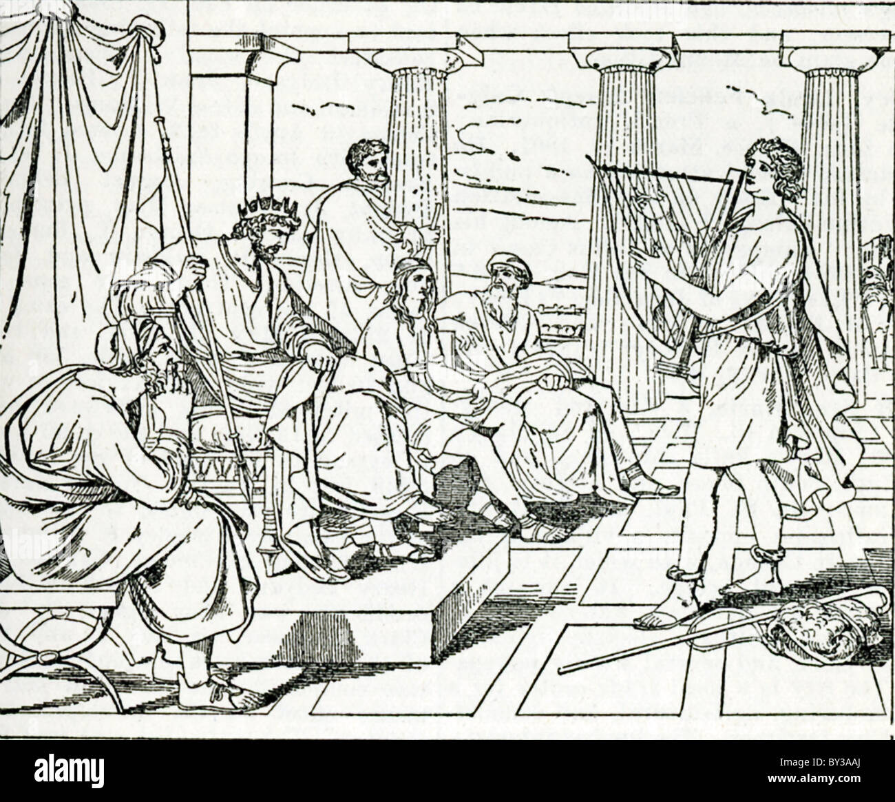 David plays harp david plays for saul Banque de photographies et d ...