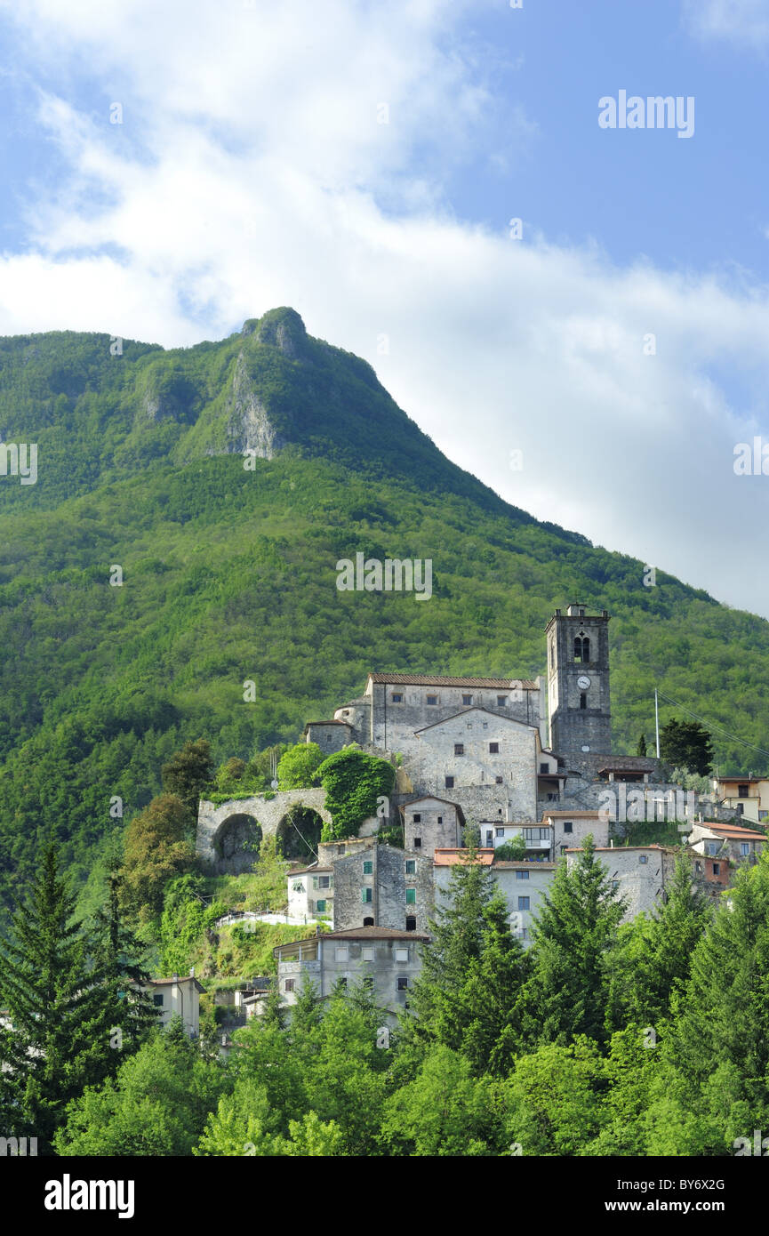 Village de montagne de Monzone, Vinca vallée, Alpes Apuanes, Apennins ...