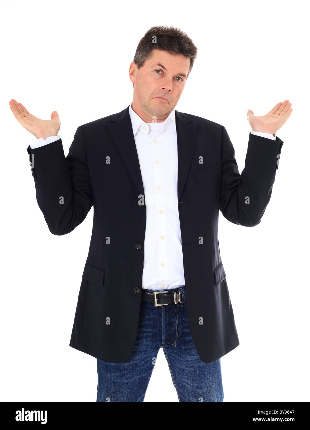 Bonhomme blanc perplexe Banque d'images détourées - Alamy