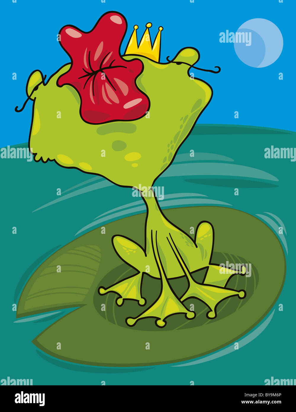 Cartoon illustration de funny frog prince kiss Photo Stock - Alamy