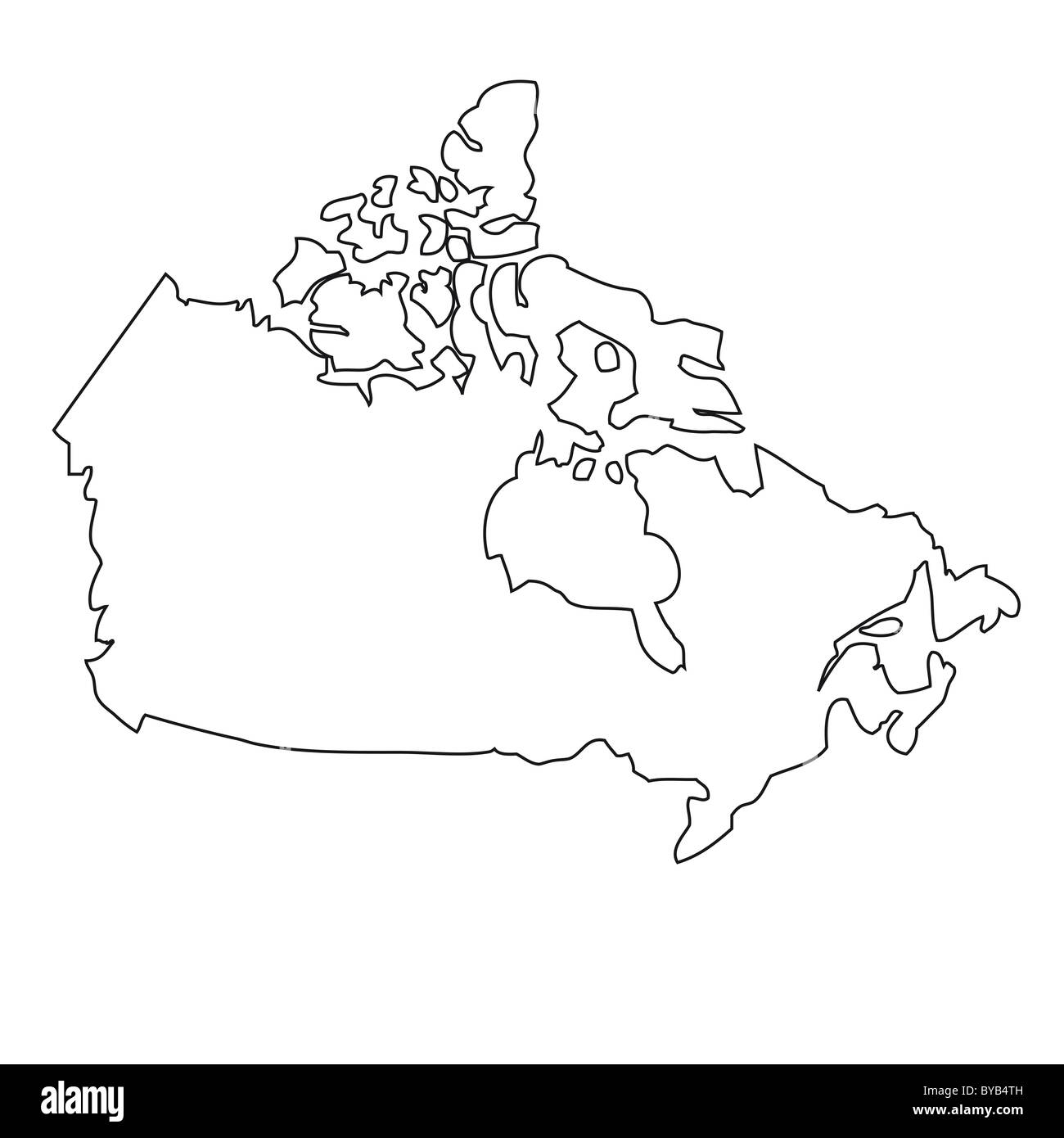 Contours, carte du Canada Photo Stock - Alamy