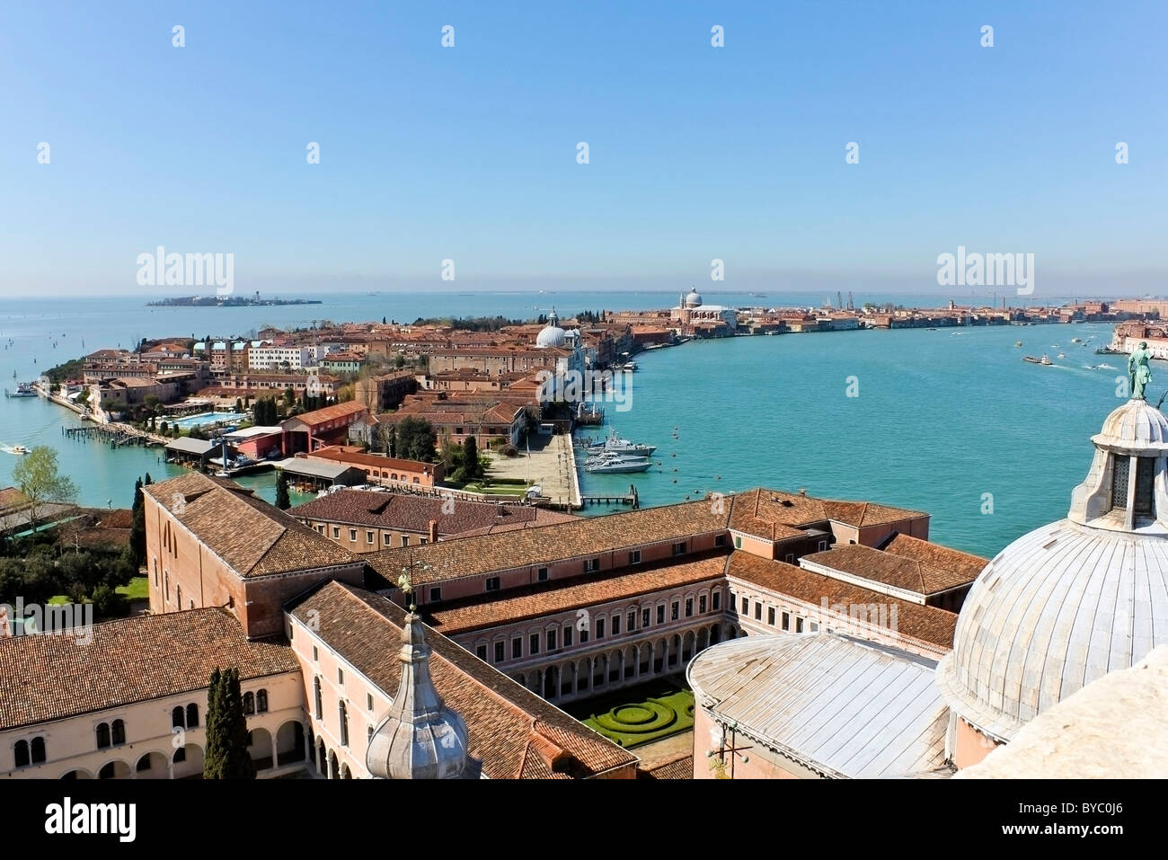 Lagune de Venise à partir du clocher de la Basilique di San Giorgio ...