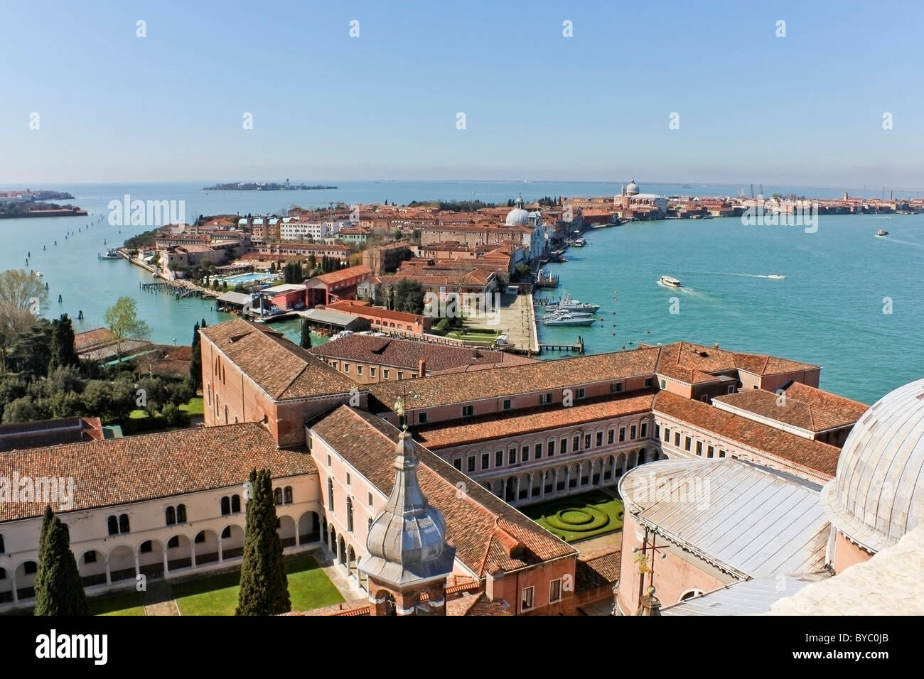 Lagune de Venise à partir du clocher de la Basilique di San Giorgio ...