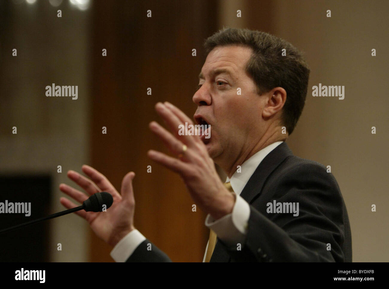 Le sénateur Sam Brownback parle lors de la 13e assemblée annuelle de la ...