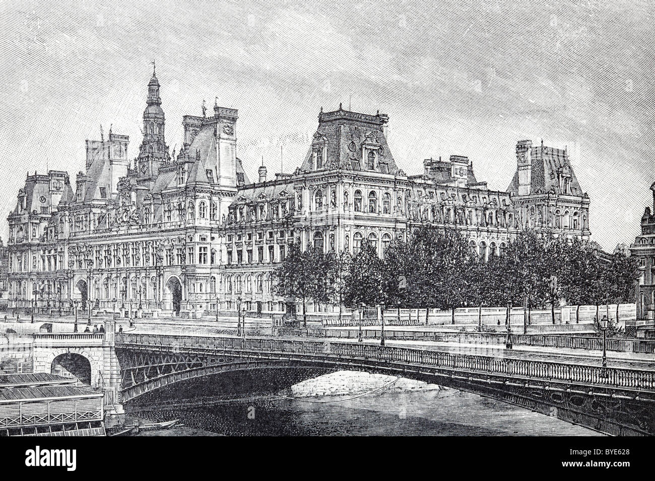 Hôtel de ville, Hôtel de Ville, Paris, France, l'illustration du livre ...