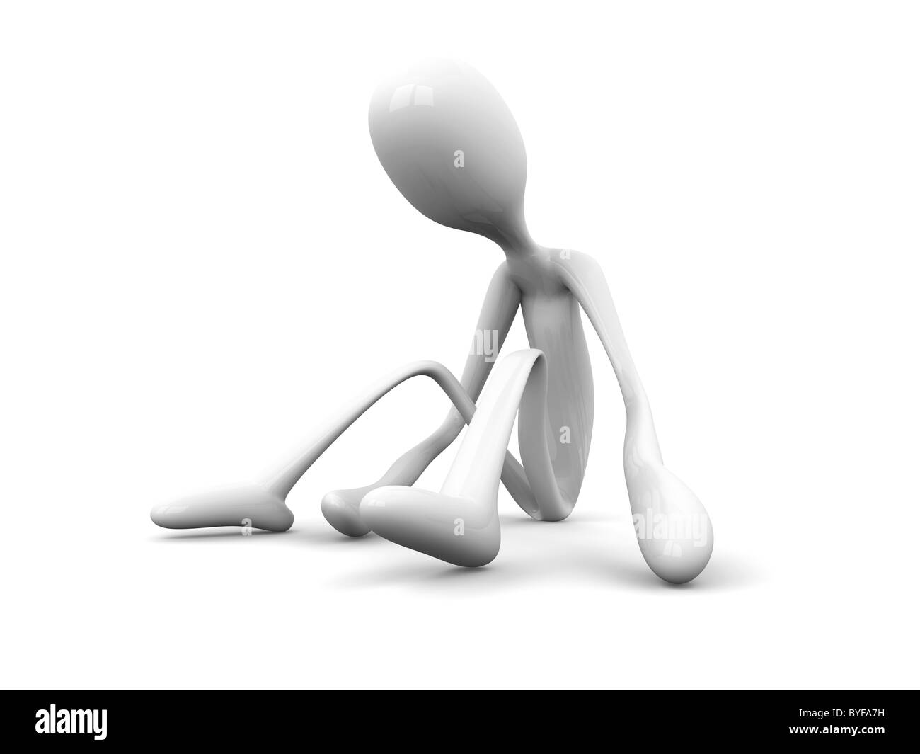 Homme triste 3d Banque d'images noir et blanc - Alamy