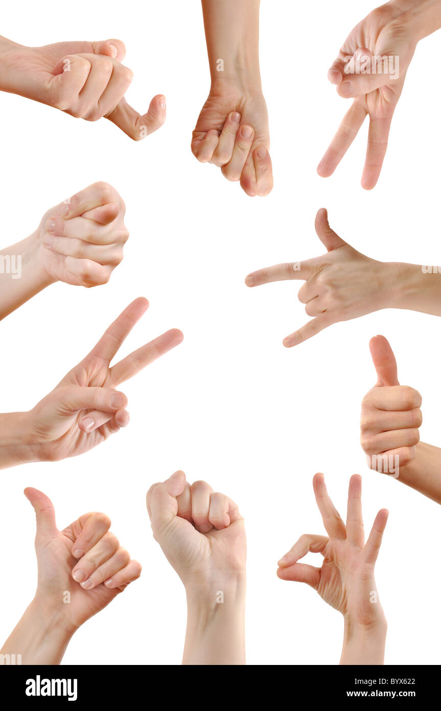 Simbolos de mano para la comunicacion Banque de photographies et d ...