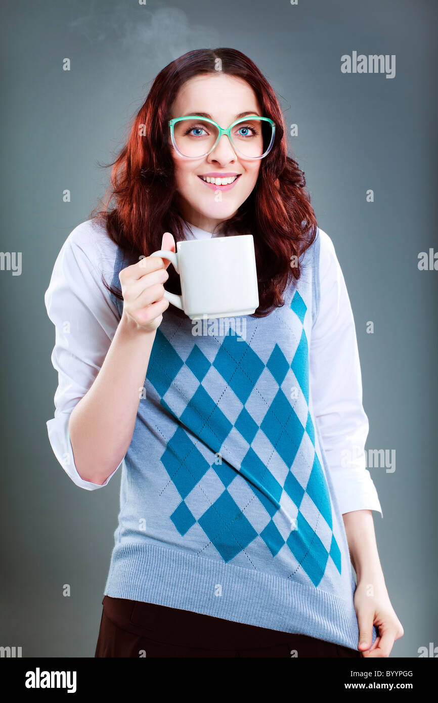 Une fille geek Banque de photographies et d’images à haute résolution ...