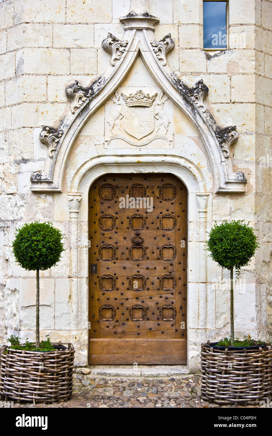 Porte en chene au chateau de rivau Banque de photographies et d’images ...