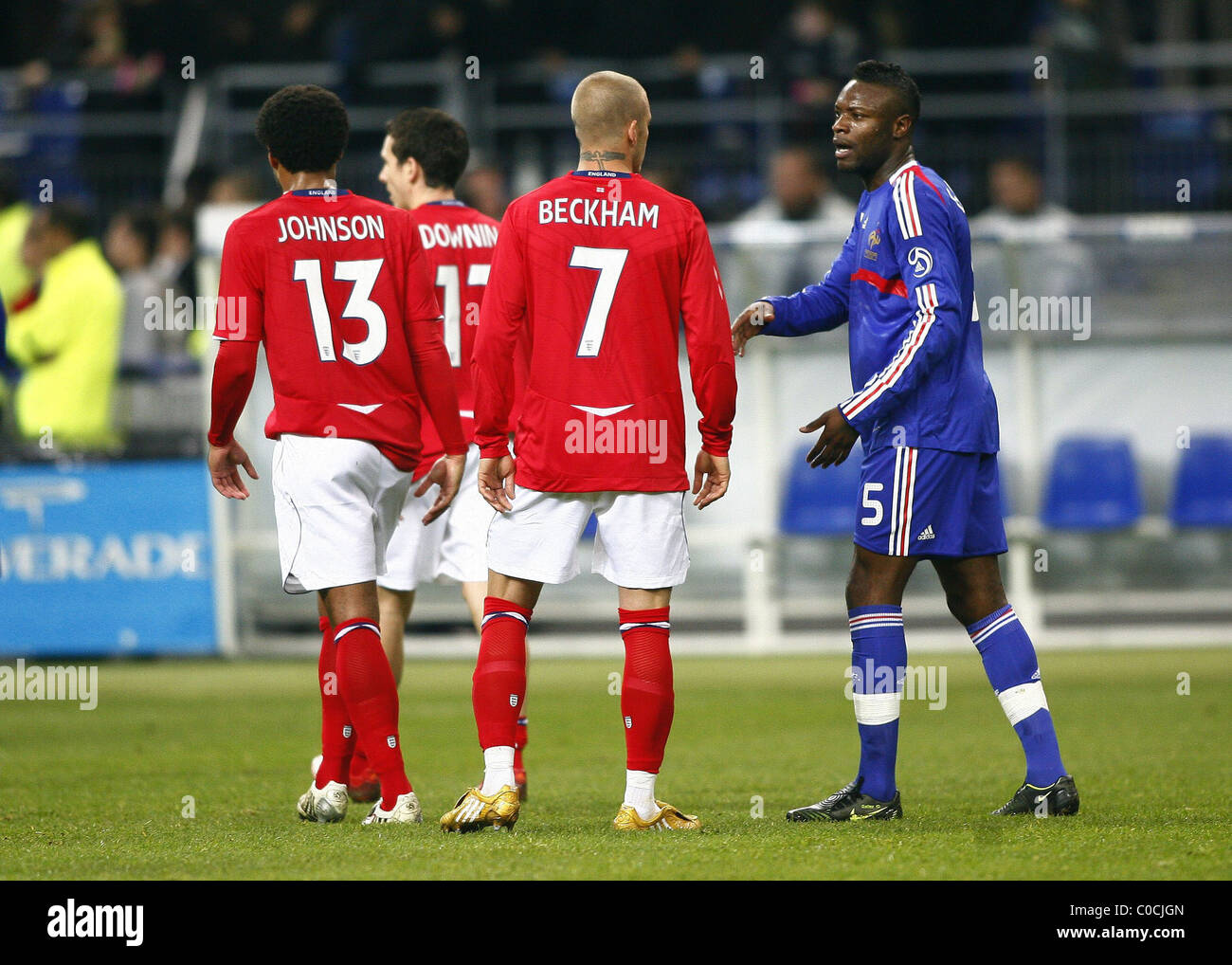 David Beckham lors de la France v Angleterre - football match amical au ...