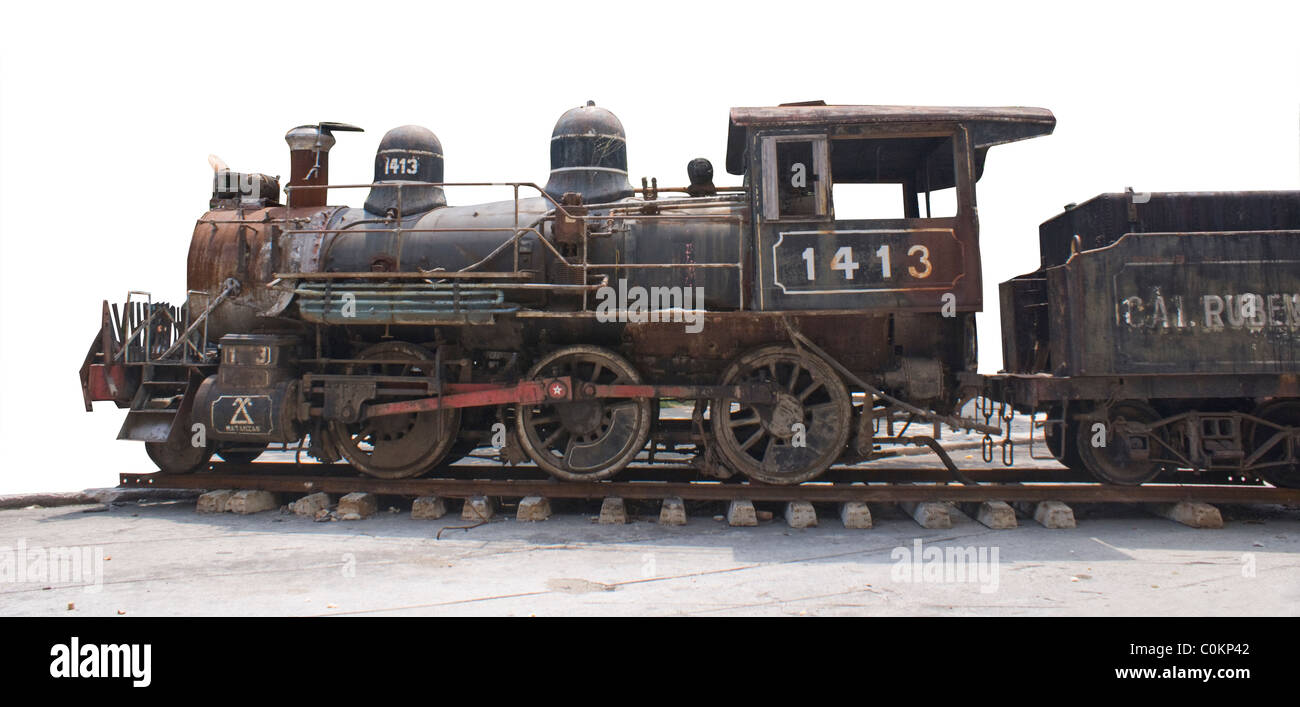 Vieux train à vapeur avec un fond blanc Photo Stock - Alamy