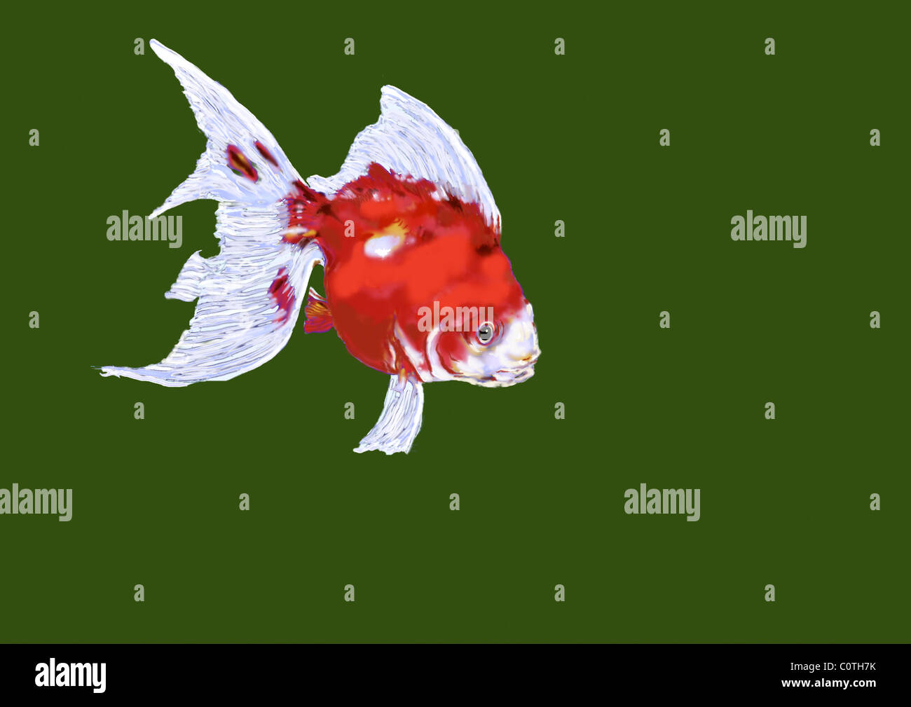 Schéma de peinture japonaise, les poissons rouges Photo Stock - Alamy