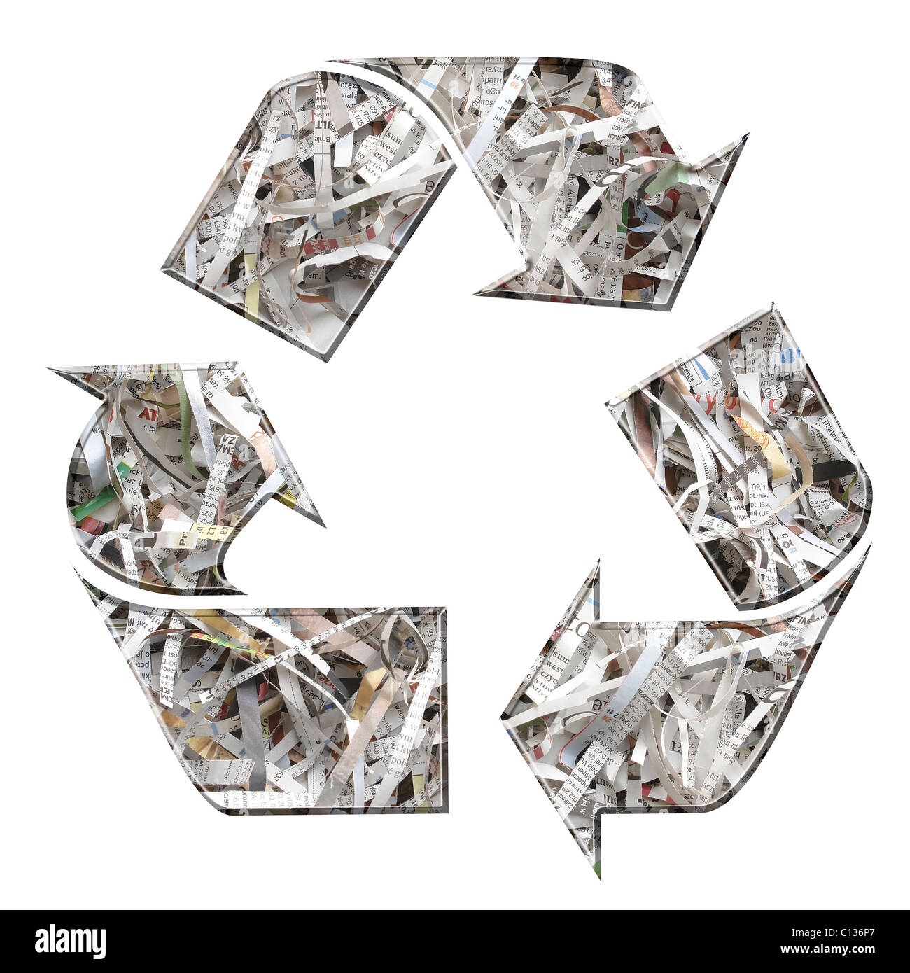 Trois touches symbole de recyclage du papier Photo Stock - Alamy