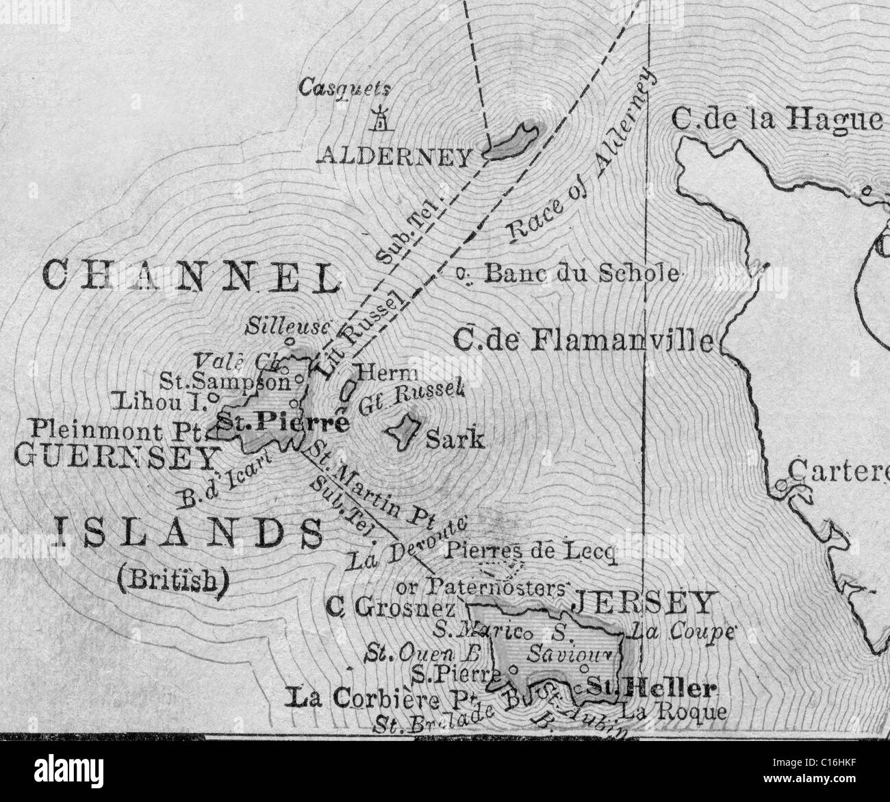 Vintage map of the channel islands Banque de photographies et d’images ...