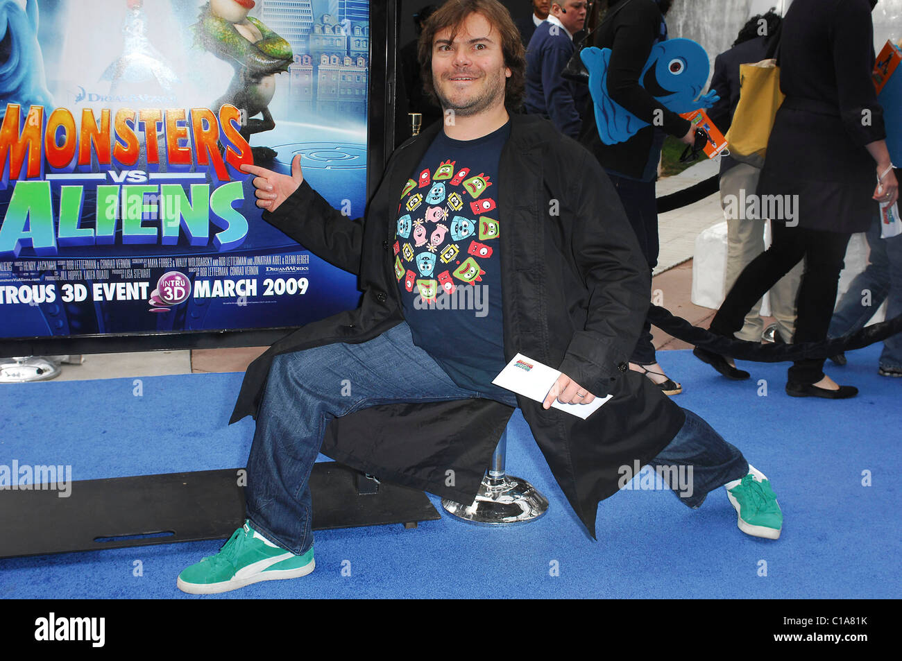 Jack Black, Los Angeles premiere Monsters vs Aliens tenue au Gibson ...