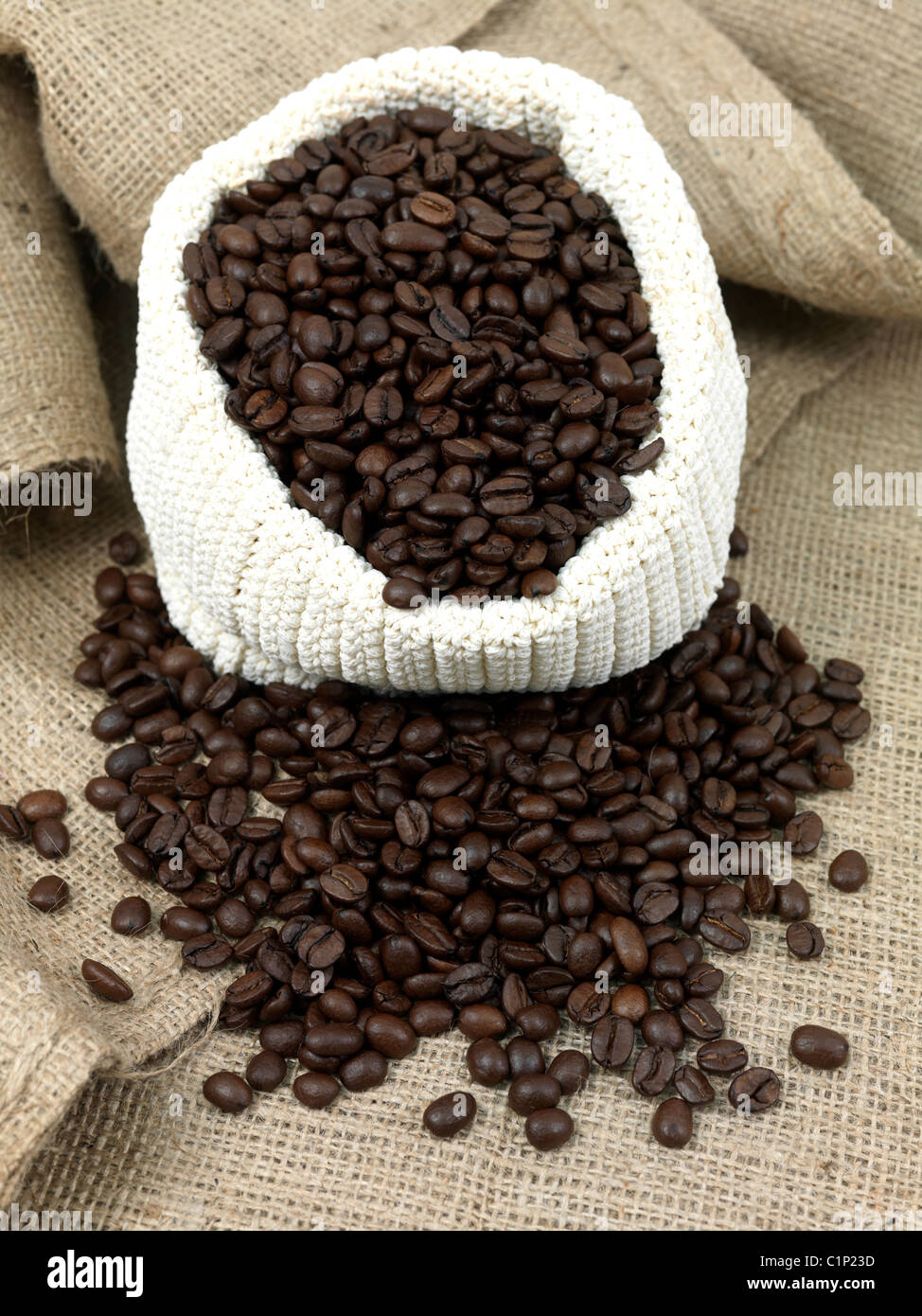 Sac de grains de café sac de jute tissée sur Photo Stock - Alamy