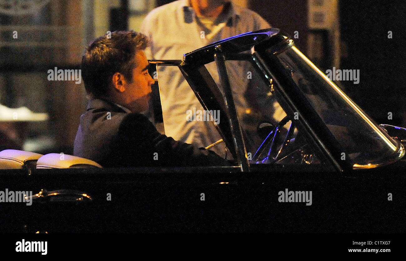 Colin Farrell au volant d'une Rolls Royce sur le plateau de tournage de ...