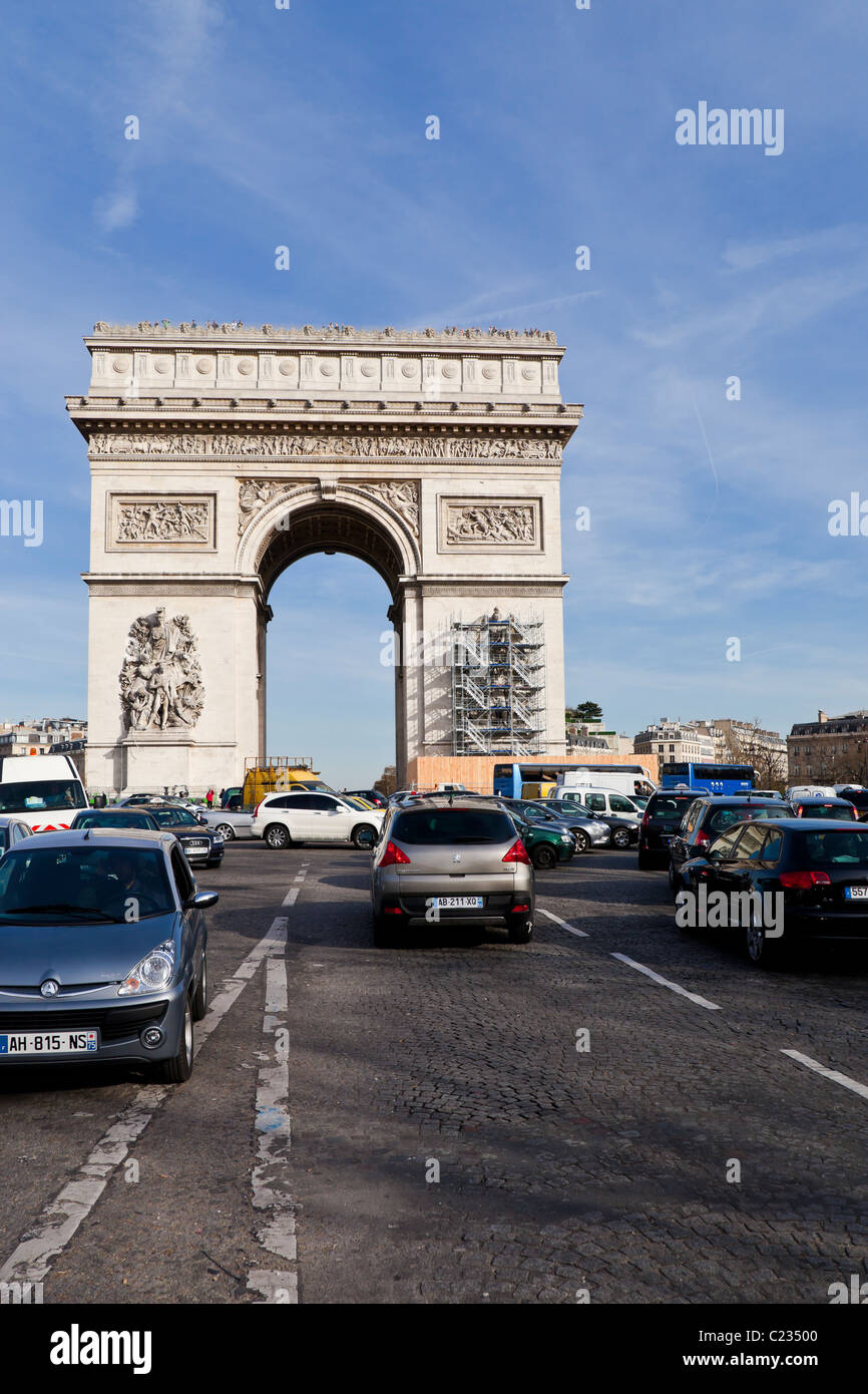 Paris france embouteillage lourd cercle rondpoint Banque de ...