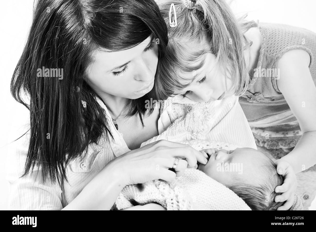 Amour de la famille des enfants Banque d'images noir et blanc - Alamy