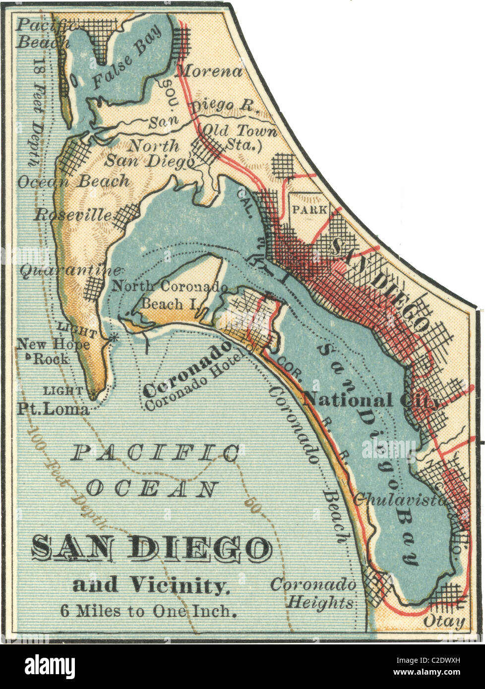 Mappa california e spiagge Banque de photographies et d’images à haute ...