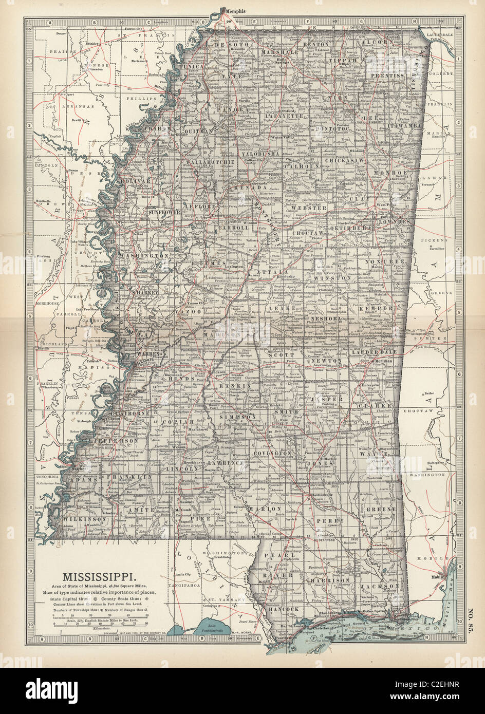 Carte politique de mississippi Banque de photographies et d’images à ...