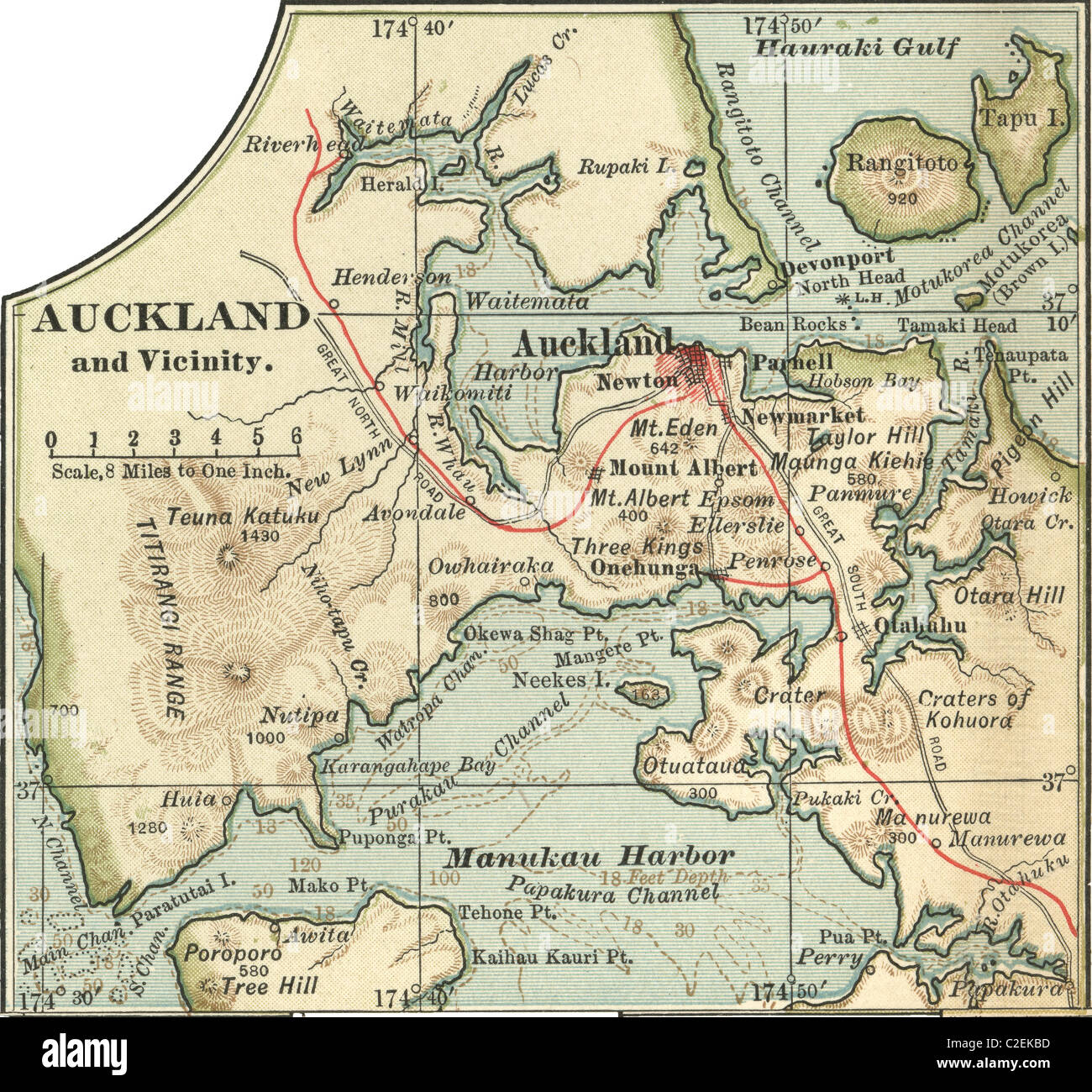 Map of auckland new zealand Banque de photographies et d’images à haute ...